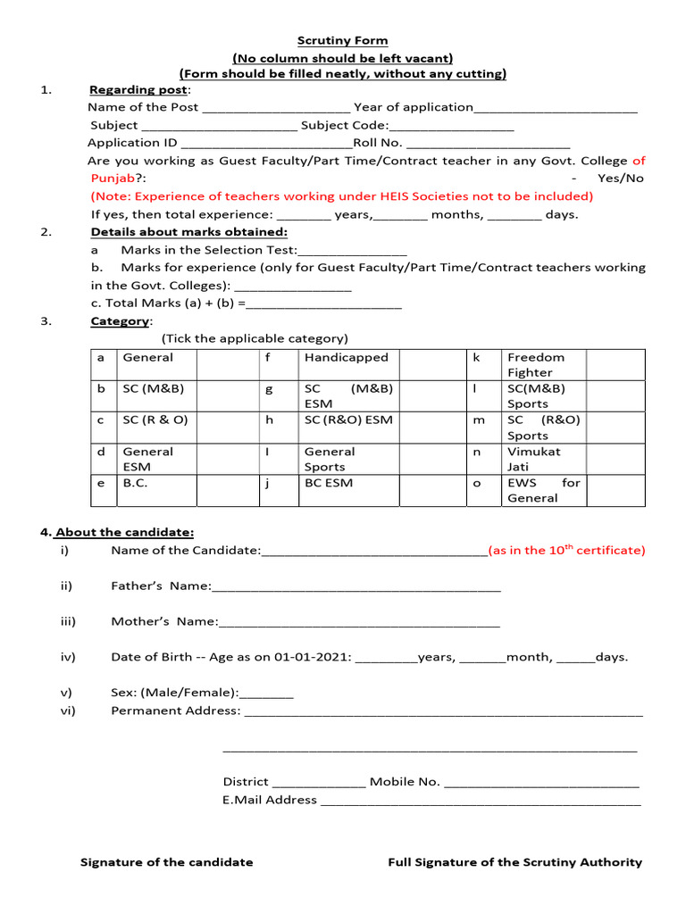 Scrutiny Form | PDF | Justice | Crime & Violence
