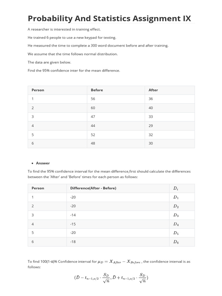 Probability and Statistic Assignment IX - 2022156045 - WEI JINGJIANG | PDF
