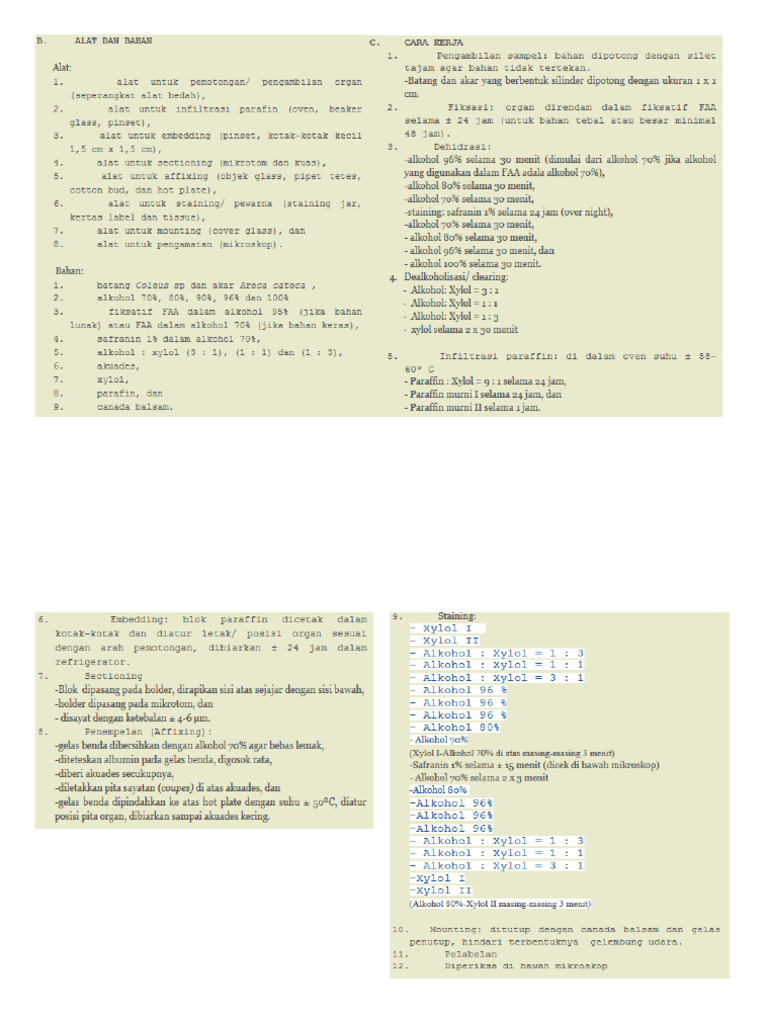 Protokol Histologi | PDF