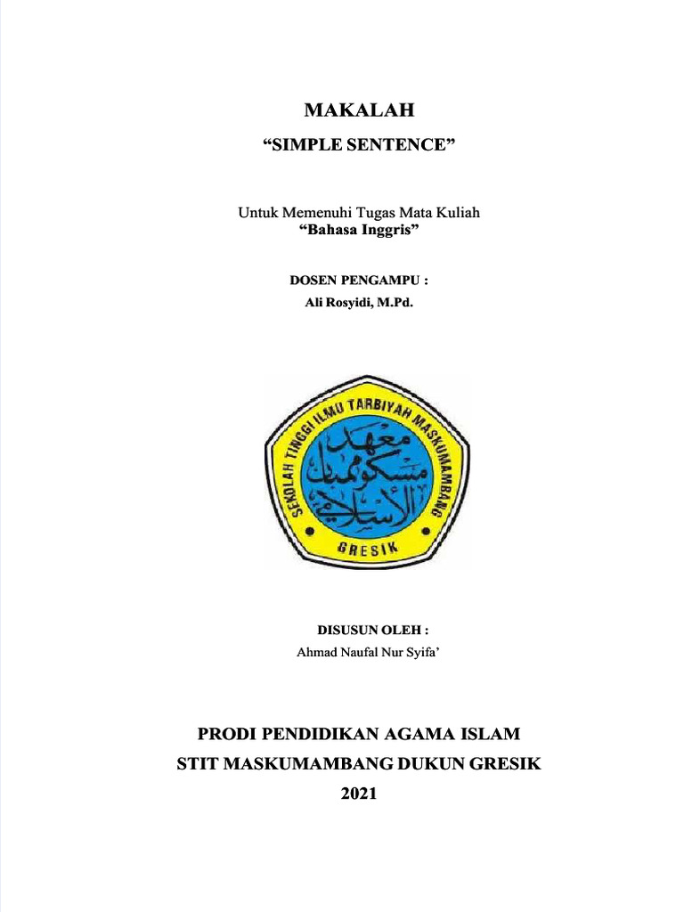 PDF Makalah Simple Sentence Compress 2 | PDF