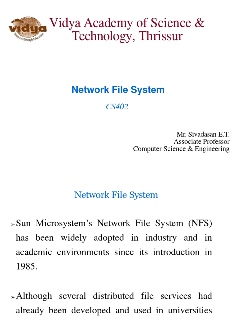Network File System | PDF | Cache (Computing) | File System Network File System | PDF | Cache (Computing) | File System