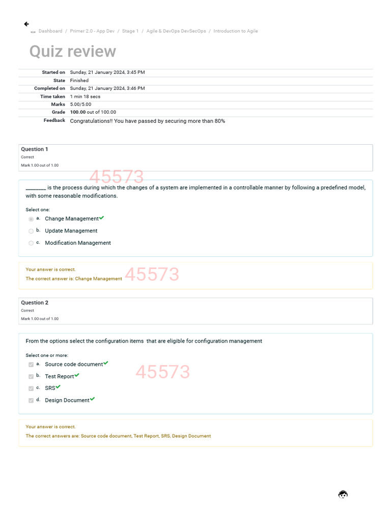 Agile&Devops, Devsecops QUIZZES | PDF | Software Development Process | Agile Software Development