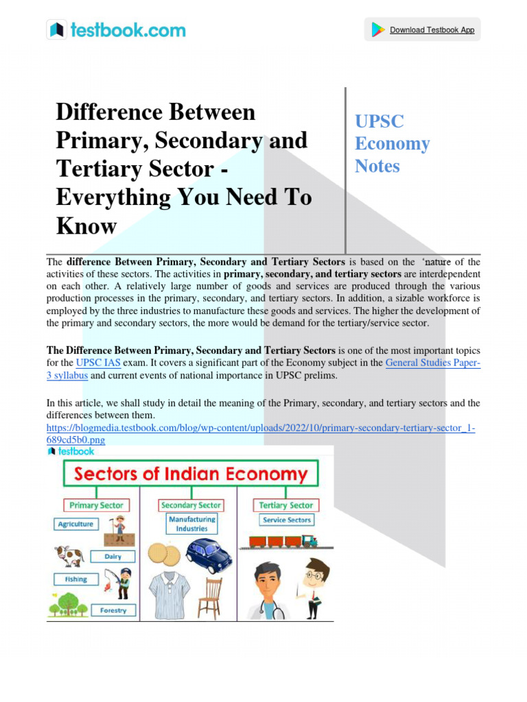 Difference Between Primary Secondary and Tertiary Sector Everything You ...