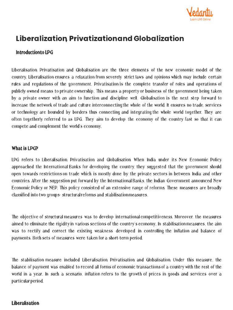 Liberalization, Privatization and Globalization | PDF