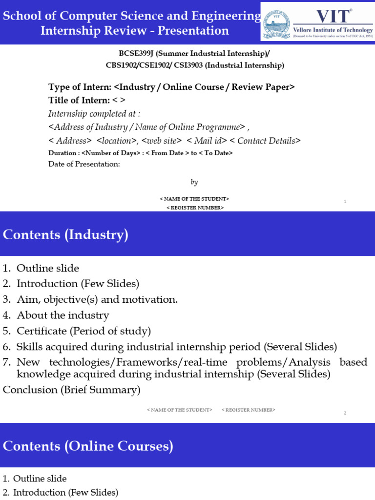 Internship Review Presentation Guide | PDF