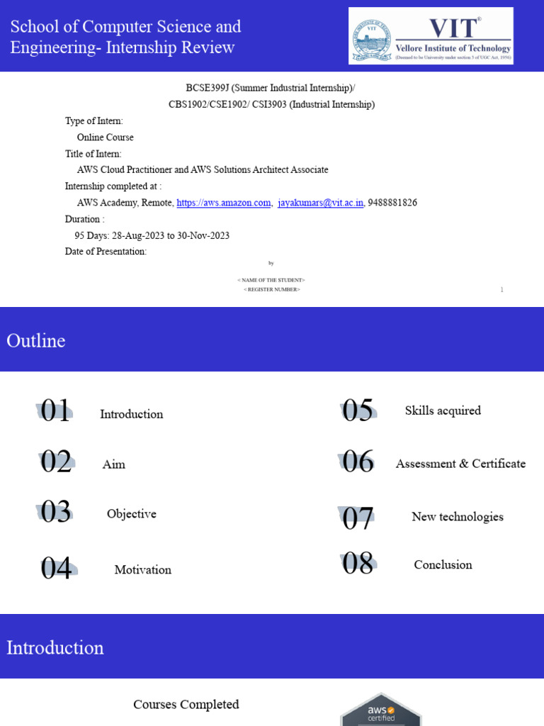 InternshipReview Presentation Template | Download Free PDF | Cloud ...