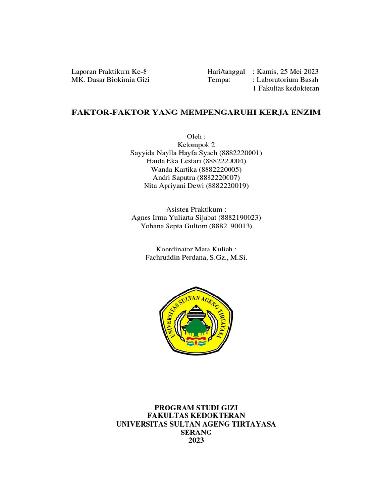 Laporan Praktikum Faktor-Faktor Yg Memengaruhi Kerja Enzim | PDF ...