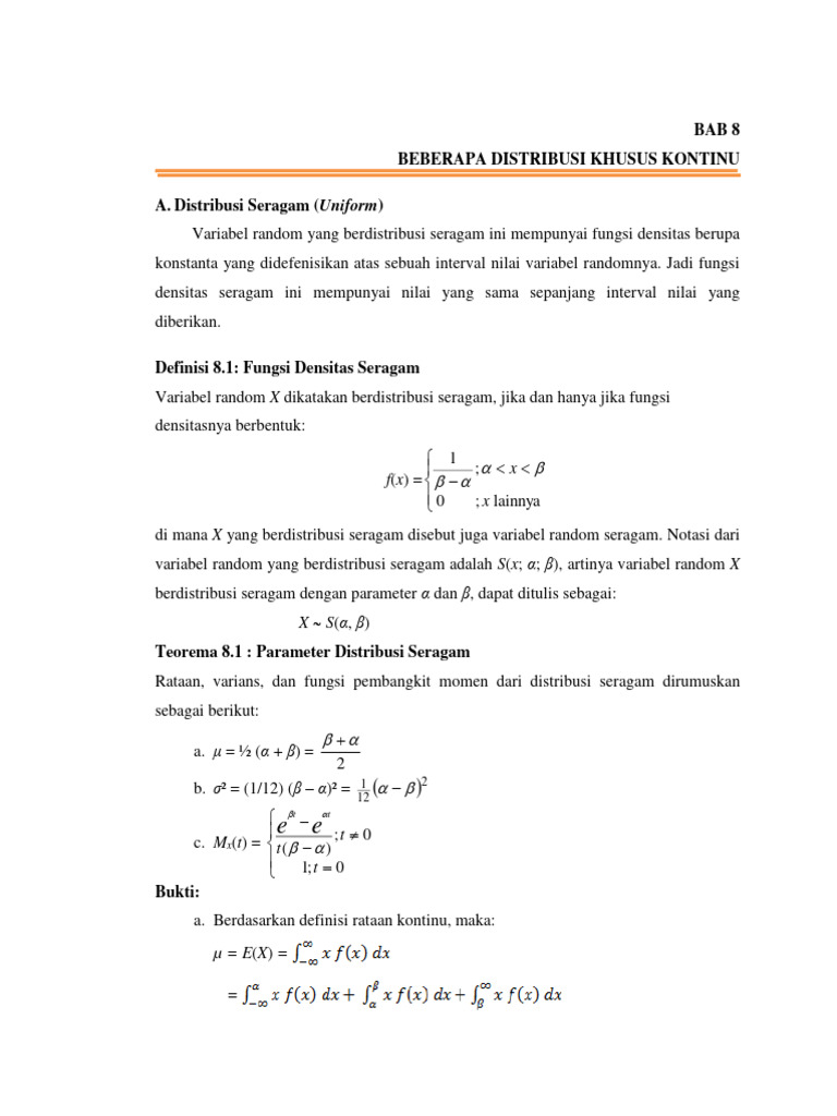 Distribusi Seragam dan Eksponensial | PDF