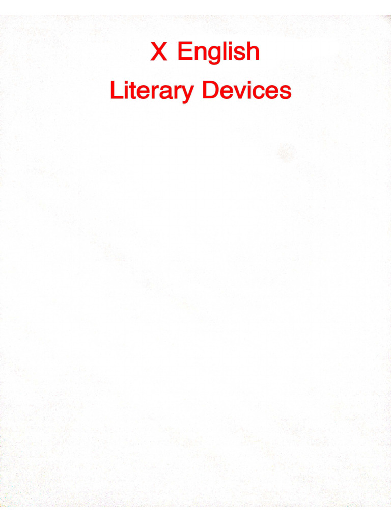 Literary Devices | PDF