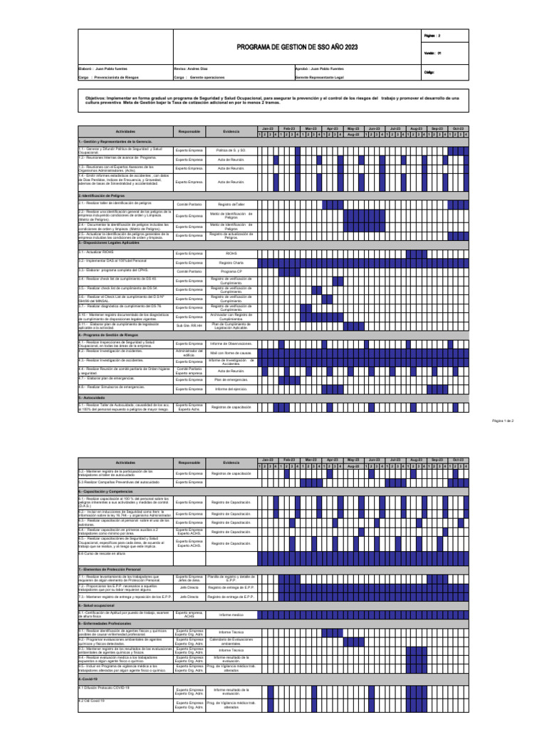 1.4 Programa Sso JF | PDF | Seguridad y salud ocupacional | Especialidades Medicas