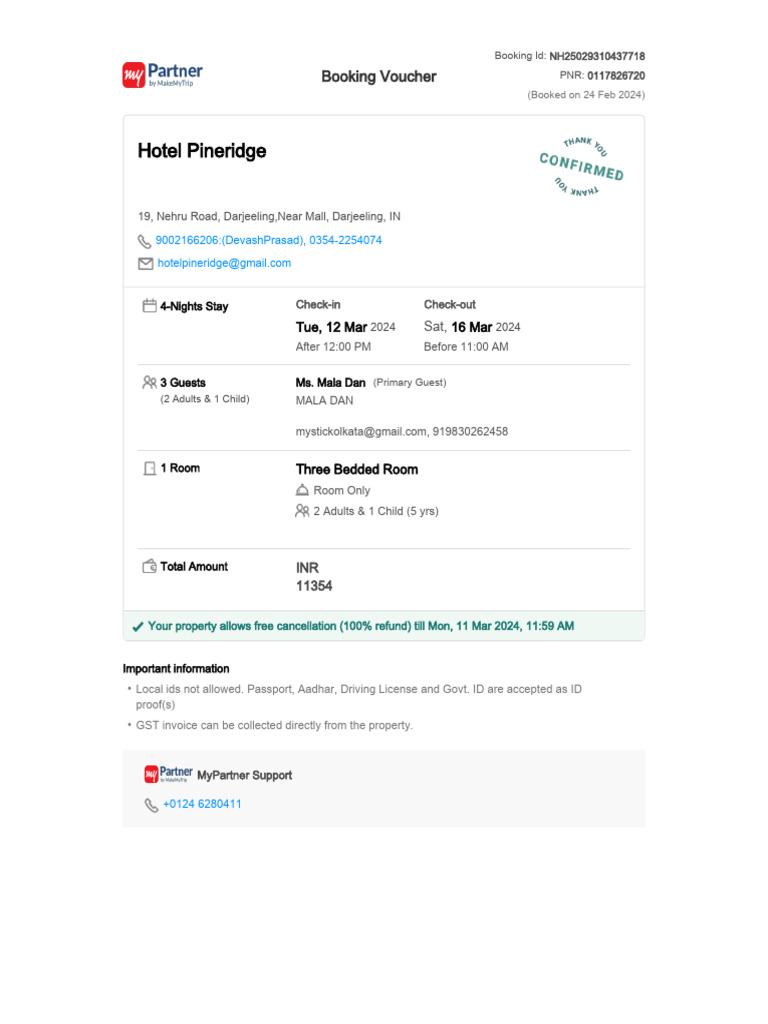 Booking Confirmation Voucher-1 | PDF