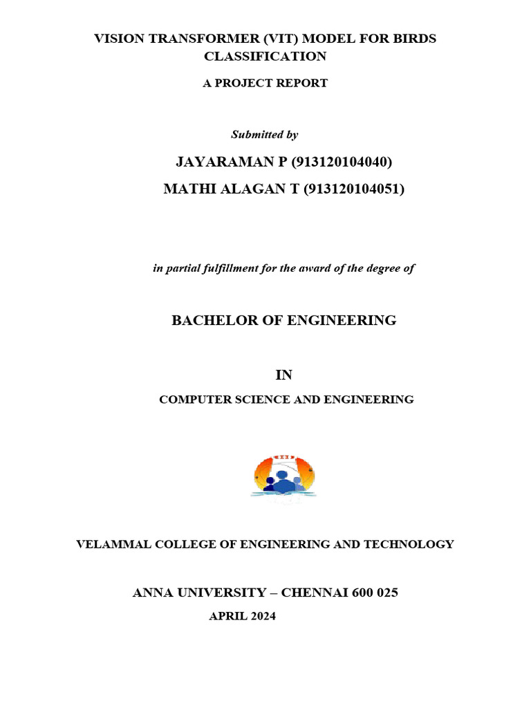 ViT-B16 Model for Bird Classification | PDF | Deep Learning ...