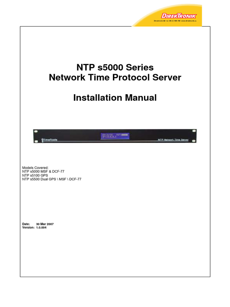 NTP Time Tools | PDF | Ip Address | Computer Network