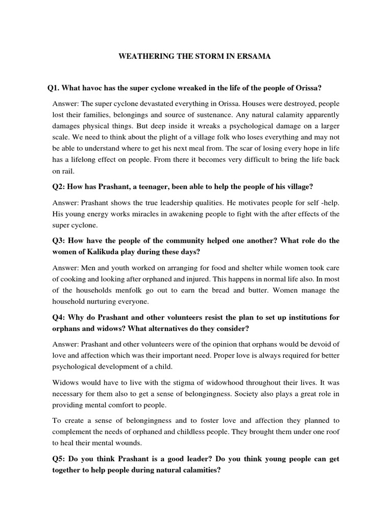 Weathering The Storm in Ersama | PDF | Natural Hazards | Tropical Cyclones