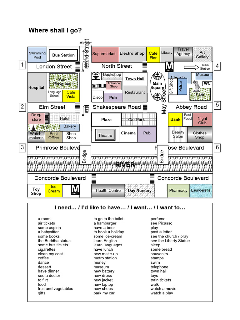 Asking For and Giving Directions With A Map Fun Activities Games ...