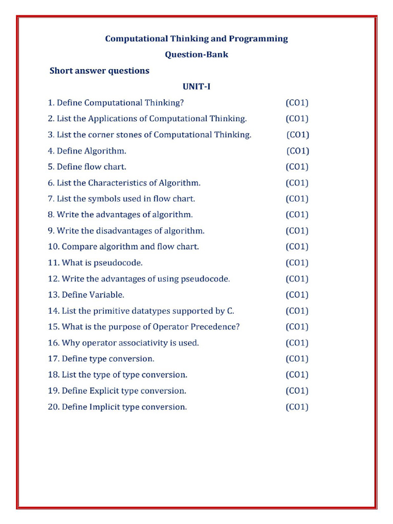 CTP Short Questions | PDF