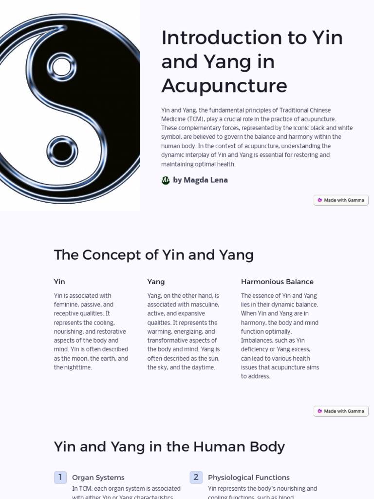 Yin and Yang in Acupuncture Explained | PDF | Traditional Chinese ...