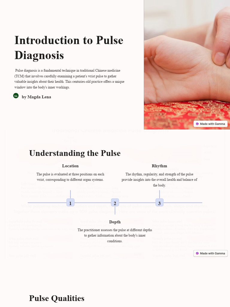 Pulse Diagnosis in Traditional Chinese Medicine | PDF | Traditional ...