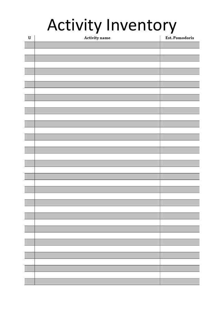 Activity Inventory | PDF