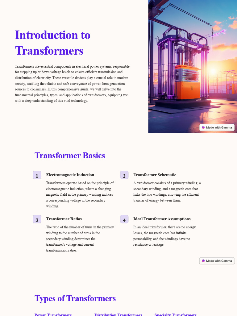 Introduction To Transformers | PDF | Transformer | Electric Power Transmission
