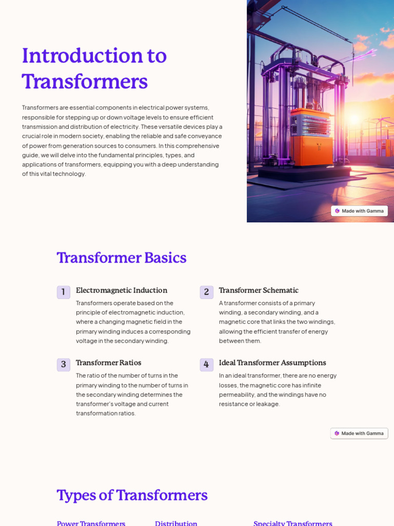 Introduction To Transformers | PDF | Transformer | Electric Power ...