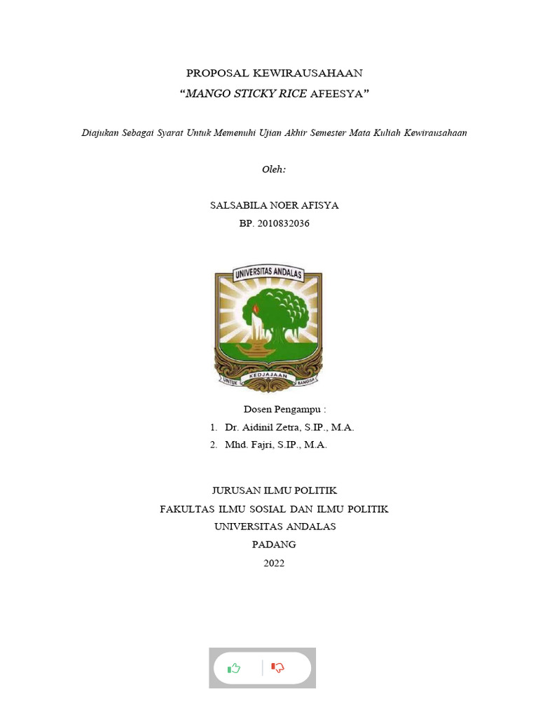 Proposal-Kewirausahaan Compress | PDF