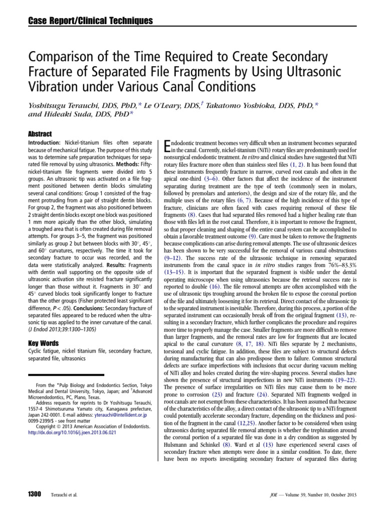 Comparison of The Time Required To Create Secondary Fracture of ...