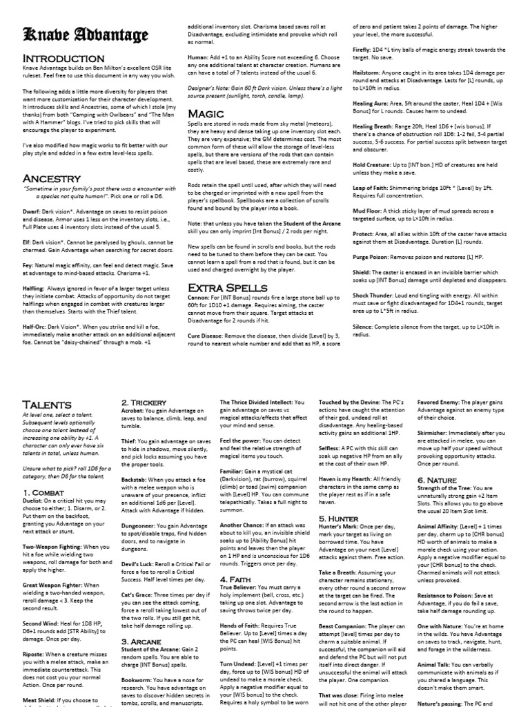 Knave Advantage Ver1-2 | PDF