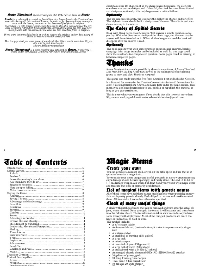 Knave Illuminated Booklet Back Pages | PDF