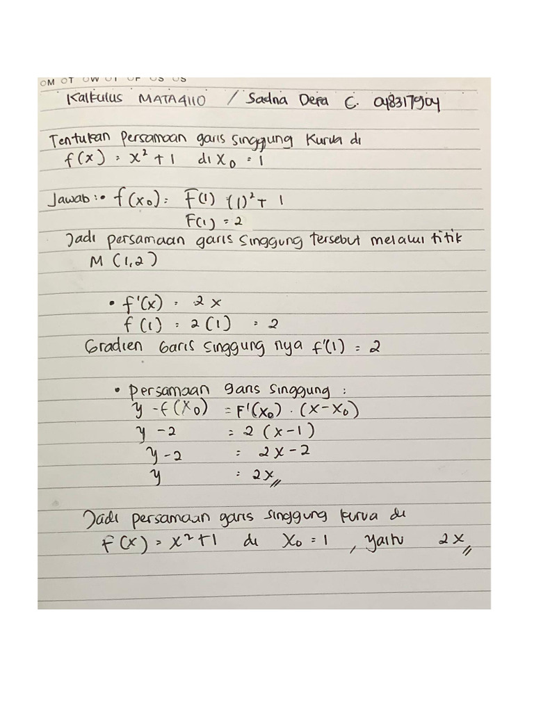 DISKUSI 4 KALKULUS - Sadna Defa | PDF