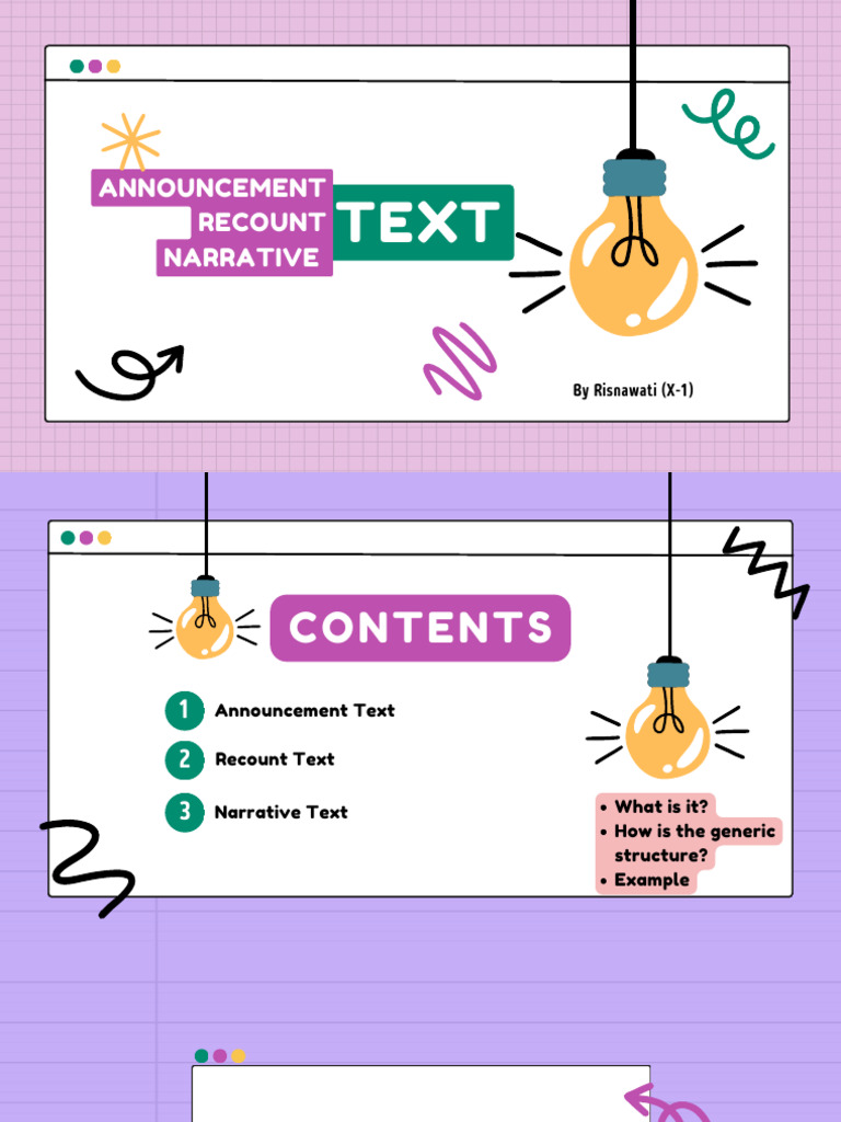 Announcement, Recount, Narrative Text | PDF | Language Mechanics ...