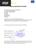 Medical Fitness Certificate Template | PDF