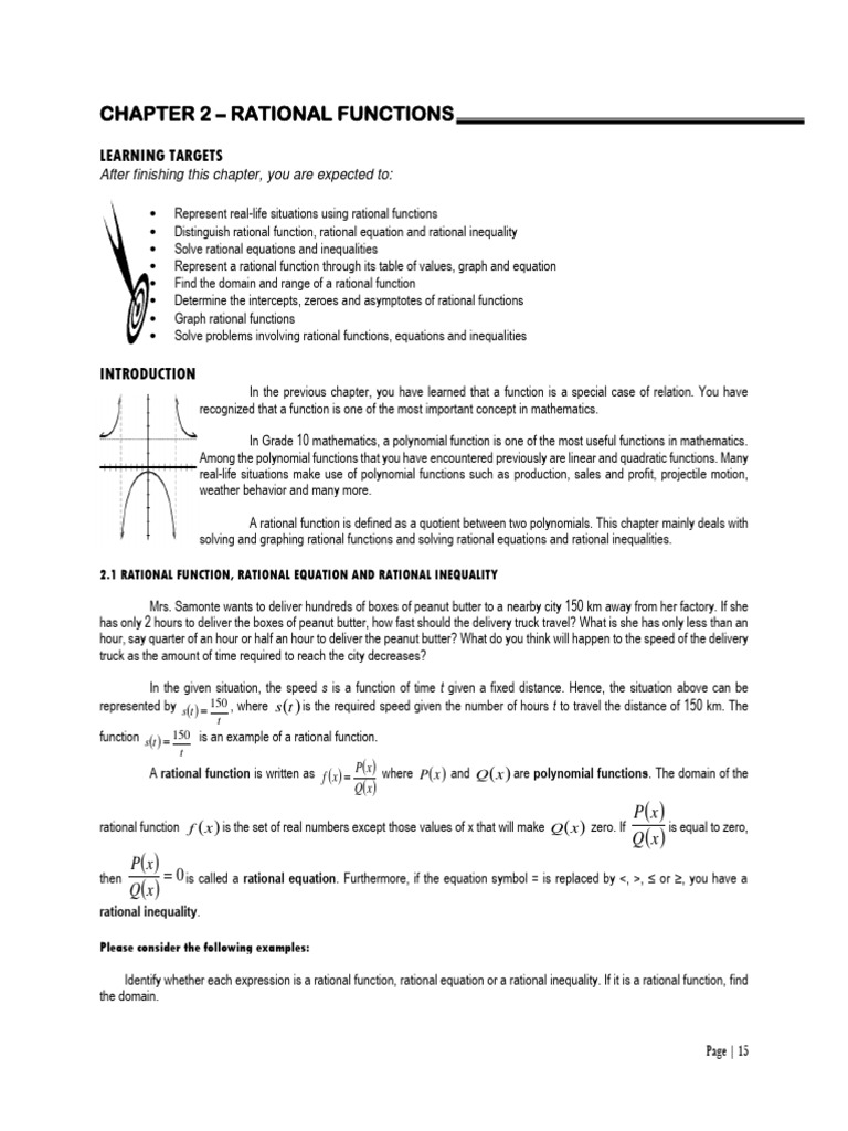 Chapter 2 - Rational Functions | PDF | Function (Mathematics) | Equations