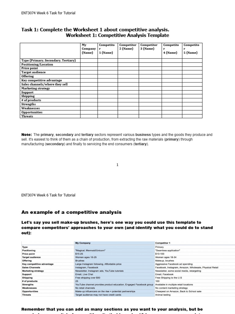 Week 5 WS Task 1 and Task 2 Worksheets | PDF | Strategic Management ...