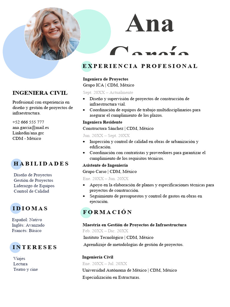 314 Curriculum Vitae Esquema | Descargar gratis PDF | Gestión de proyectos | Ingeniero civil
