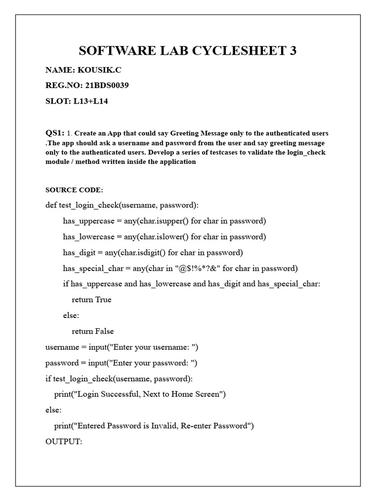 21BDS0039 Software Lab Cyclesheet 3 | PDF