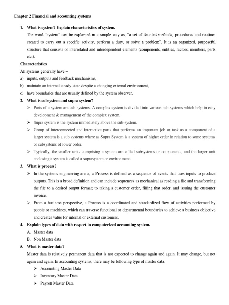 ITT CH2 Points | PDF | Data Analysis | Enterprise Resource Planning