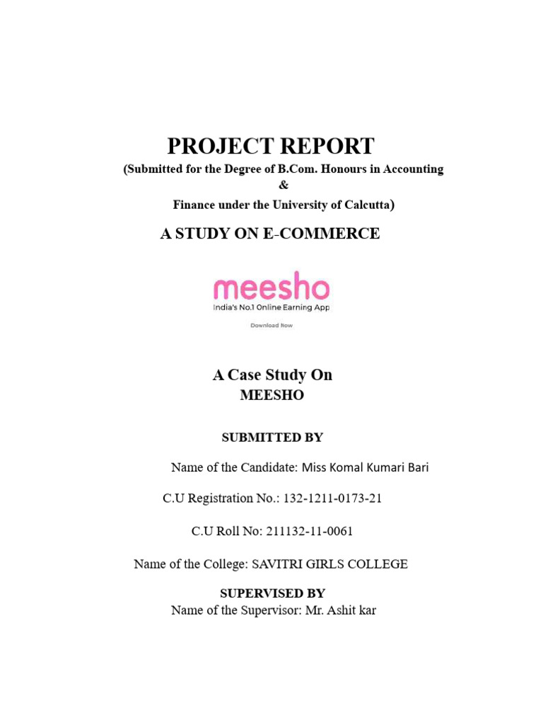 E-Commerce Case Study: Meesho | PDF | E Commerce | Business