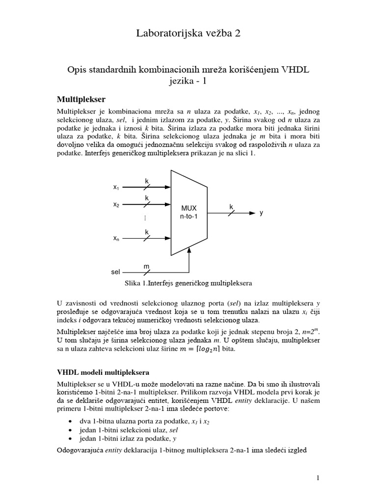 Vezba 2 Opis Standardnih Kombinacionih Mreza 1 | PDF