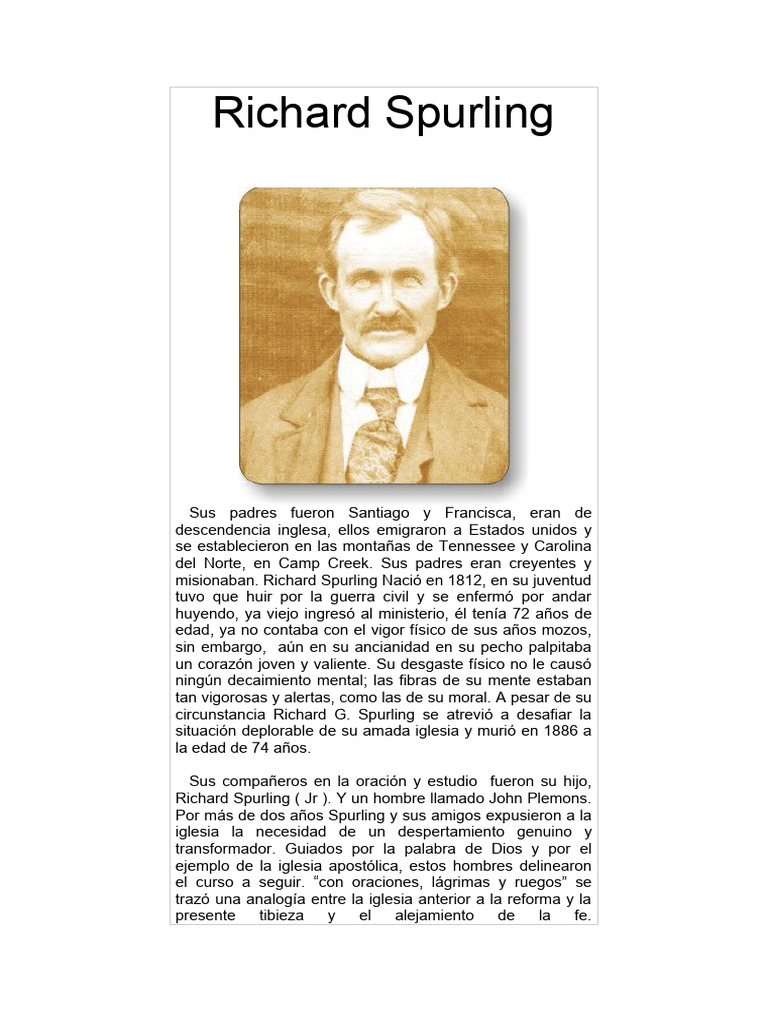 Richard Spurling | PDF | Iglesia cristiana | eucaristía