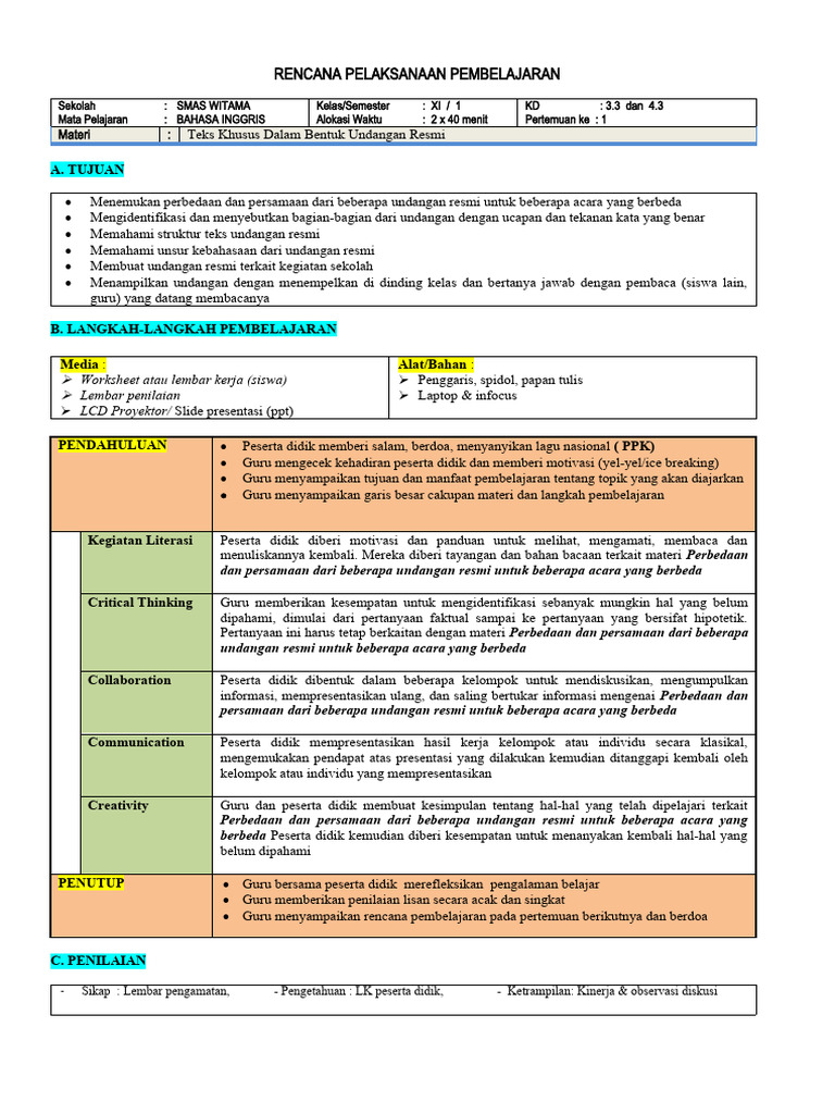 3.3 Teks Undangan Resmi | PDF