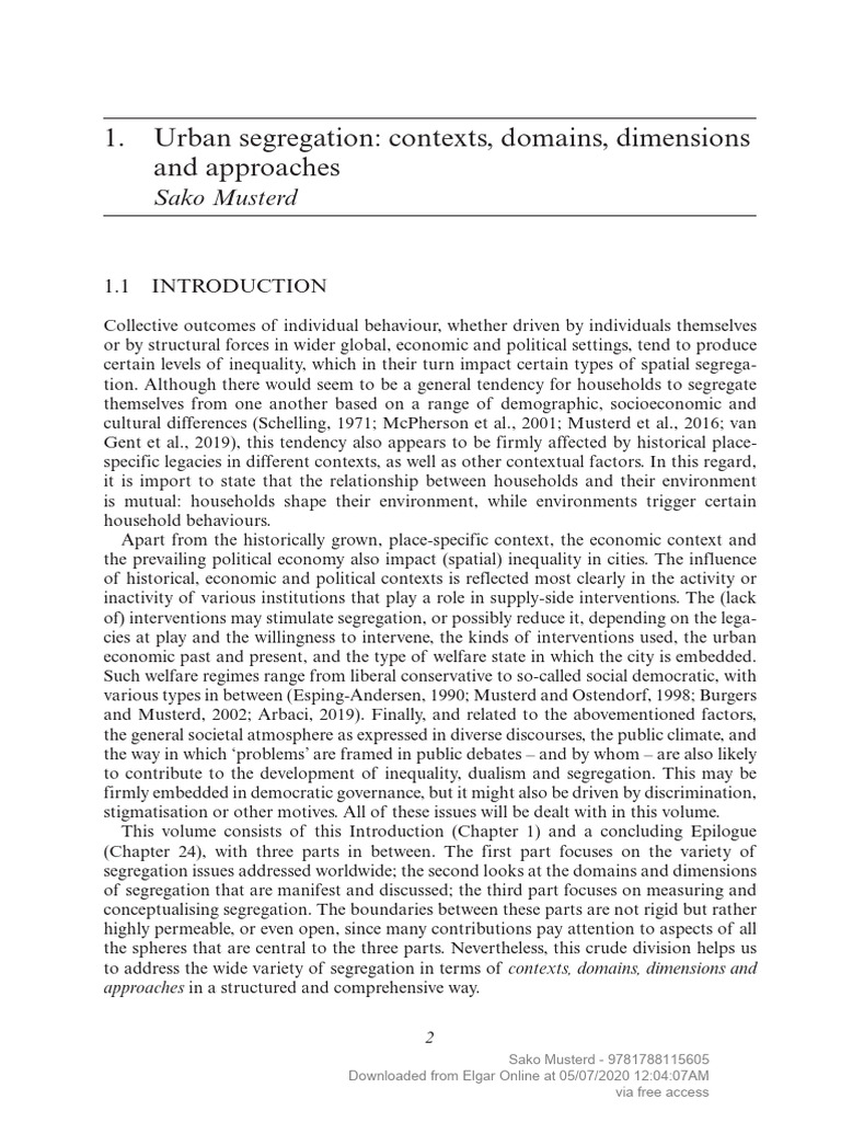(9781788115599 - Handbook of Urban Segregation) Urban Segregation - Contexts, Domains ...