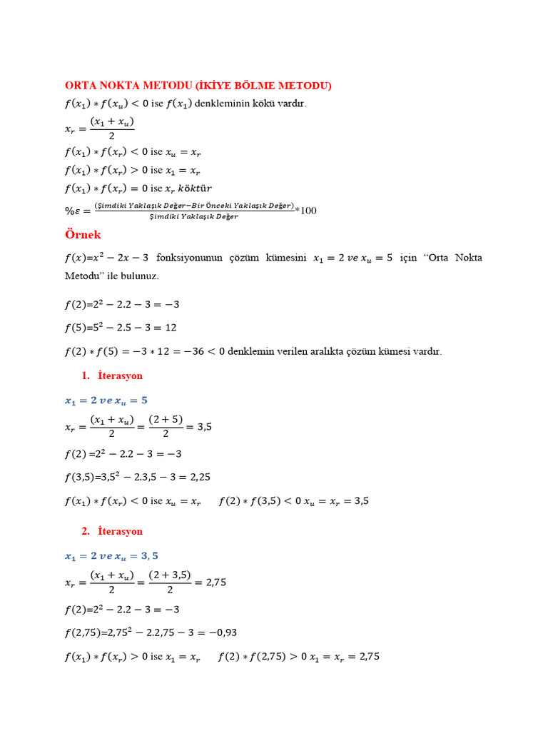 Orta Nokta Metodu | PDF