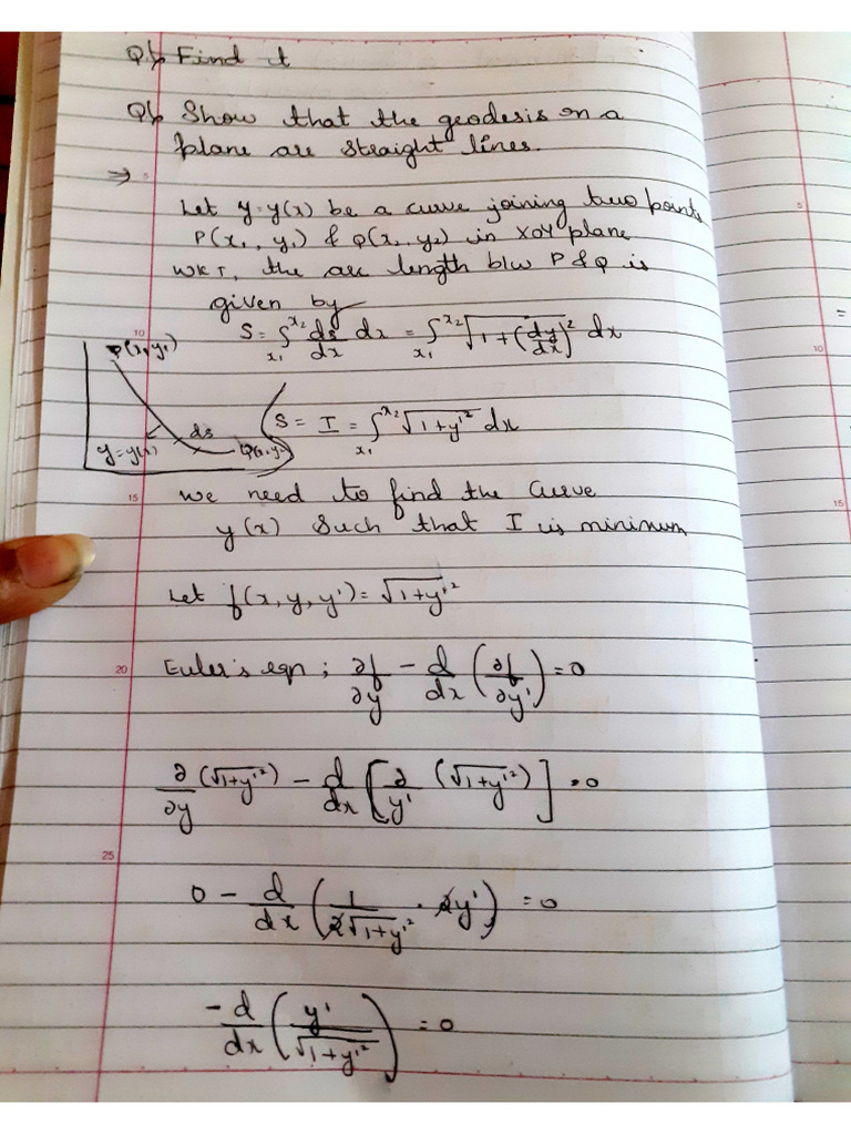 Geodesics Derivation and Euler's Derivation | PDF