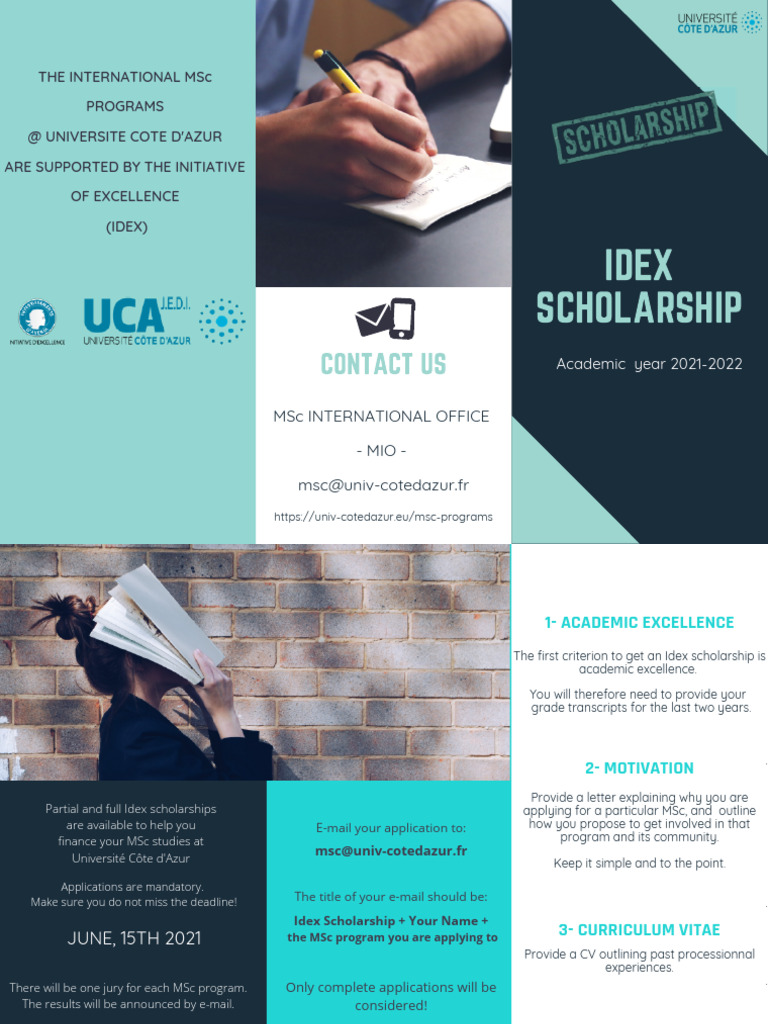 Idex Scholarships for MSc at UCA | PDF