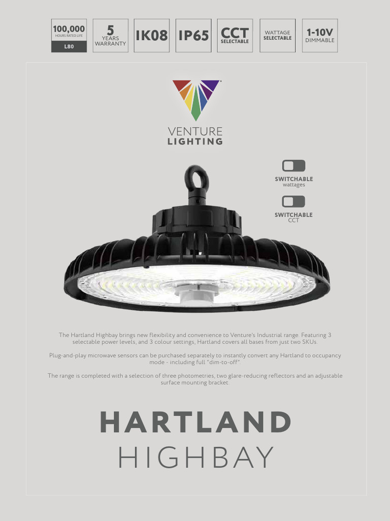 TDS - Hartland LED Highbay 150W | PDF | Electrical Engineering | Electricity