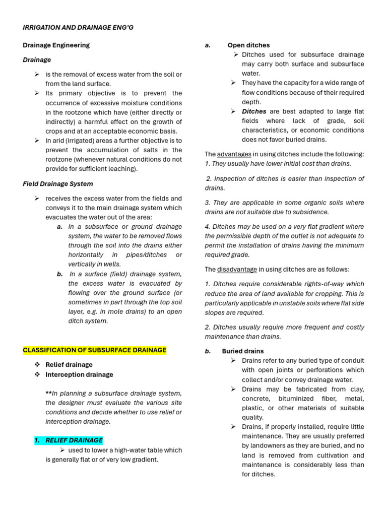 C5 Drainage Engineering | PDF | Drainage | Groundwater