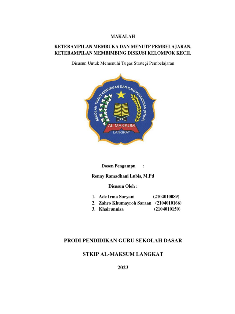 Keterampilan Membuka dan Menutup Pembelajaran | PDF
