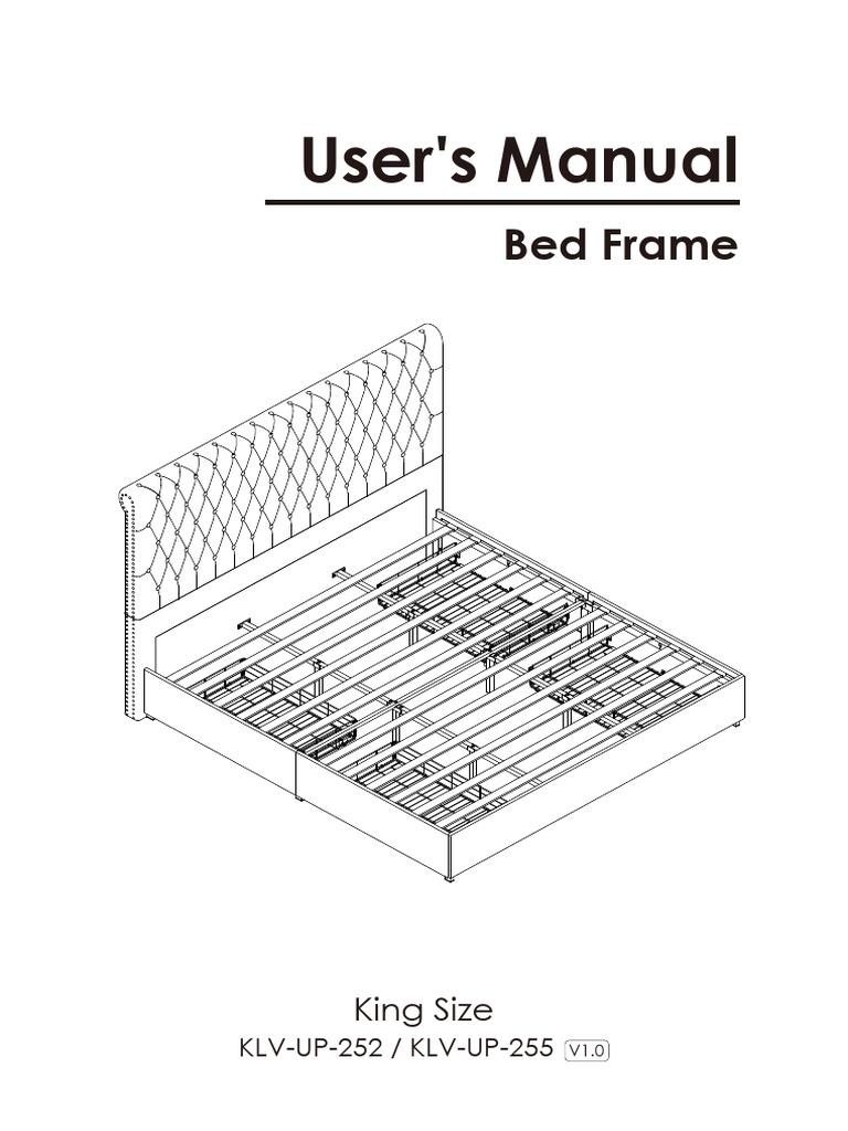 KLV-UP-252 圆边外卷菱æ - 89 四抽高床K 绒 ¸ - 83米白色 说明书V1.0 | PDF | Furniture