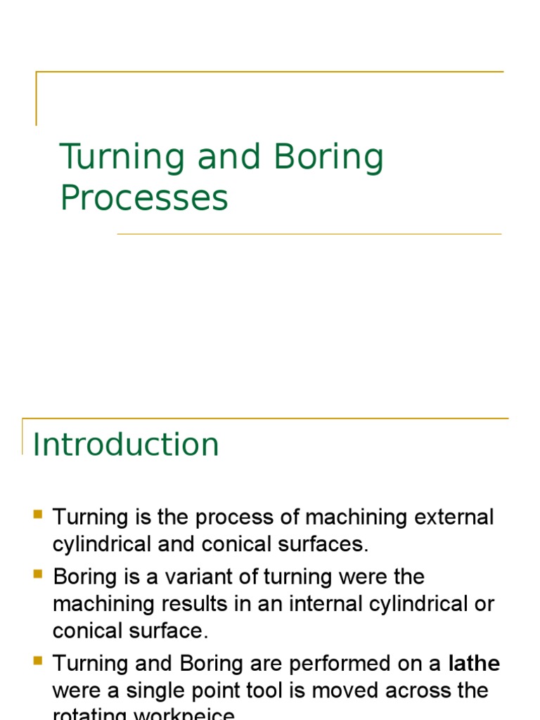 Turning and Boring Processes | PDF | Industrial Equipment | Rotating ...